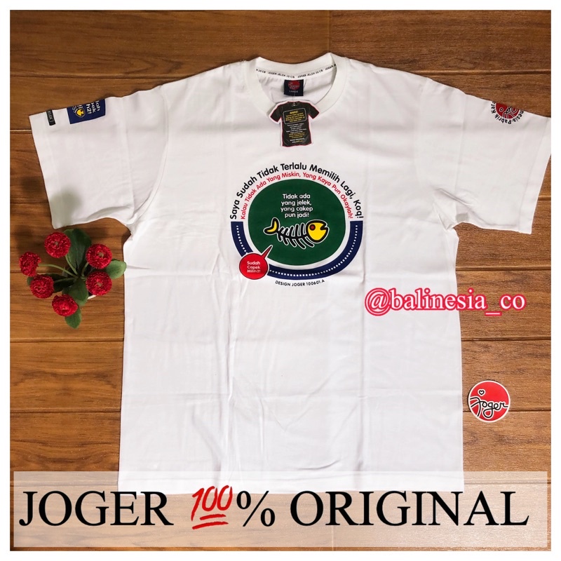 Jual KAOS JOGER BALI DEWASA - ASLI 100% ORIGINAL - WARNA PUTIH - LENGAN ...