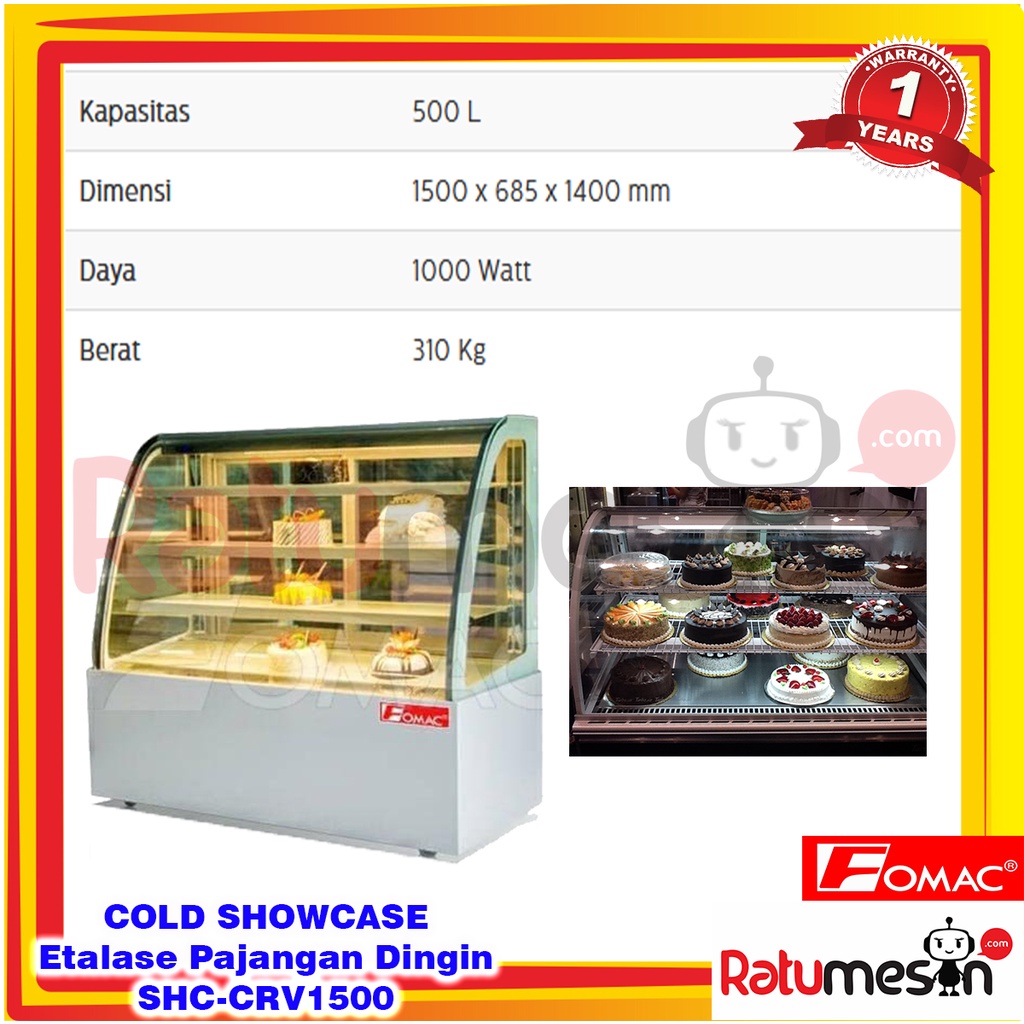 Jual Cold Showcase / Etalase Pajangan Dingin 500 Liter SHC-CRV1500 FOMAC | Shopee Indonesia