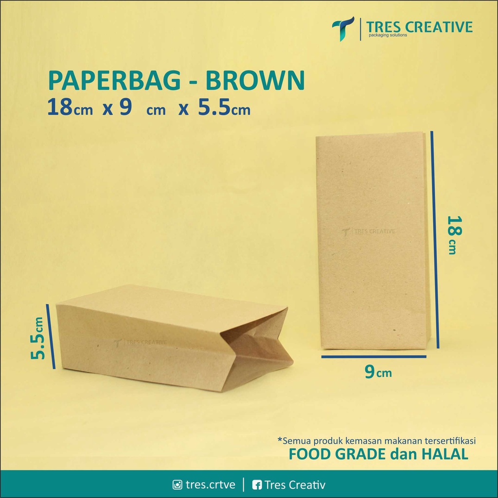 Jual Kantong Kertas Coklat / Packaging Makanan Food Grade / Kertas Roti ...