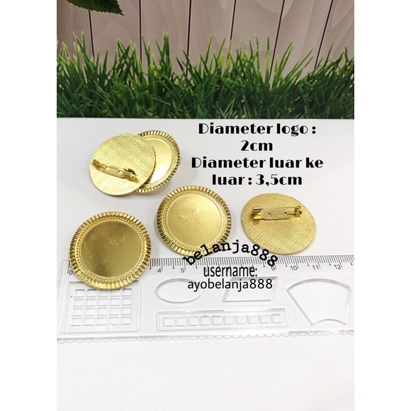 Jual Pin kosongan polosan pin bulat gerigi 3,5cm satuan | Shopee Indonesia