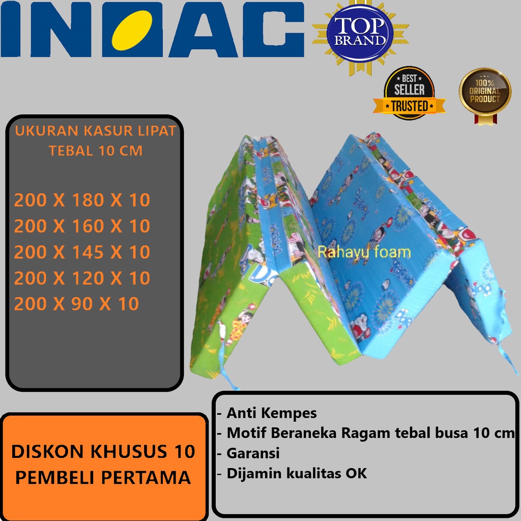 Jual Tempat Tidur Kasur Busa Inoac Lipat Tebal 10 Cm | Shopee Indonesia
