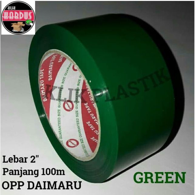 Jual ISOLASI HIJAU 100M/SELOTIP/LAKBAN DAIMARU/OPP/TAPE/LAKBAN POLOS | Shopee Indonesia