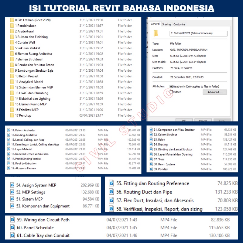 Jual Tutorial Revit Bahasa Indonesia Lengkap (Arsitektur-Struktur-MEP ...