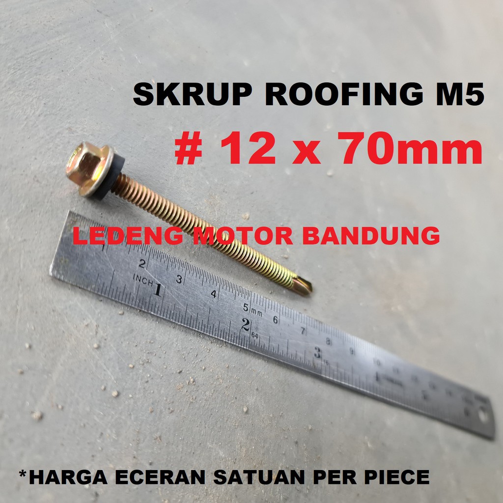Jual Skrup Roofing M5 12 x 70mm Baut Sekrup Ruping Self Drilling Screw ...
