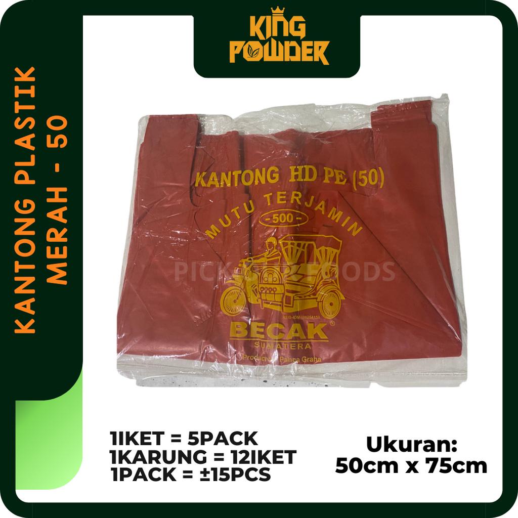 Jual Kantong Plastik MERAH uk 50 | Kantong Kresek Merah JUMBO ukuran 50 ...