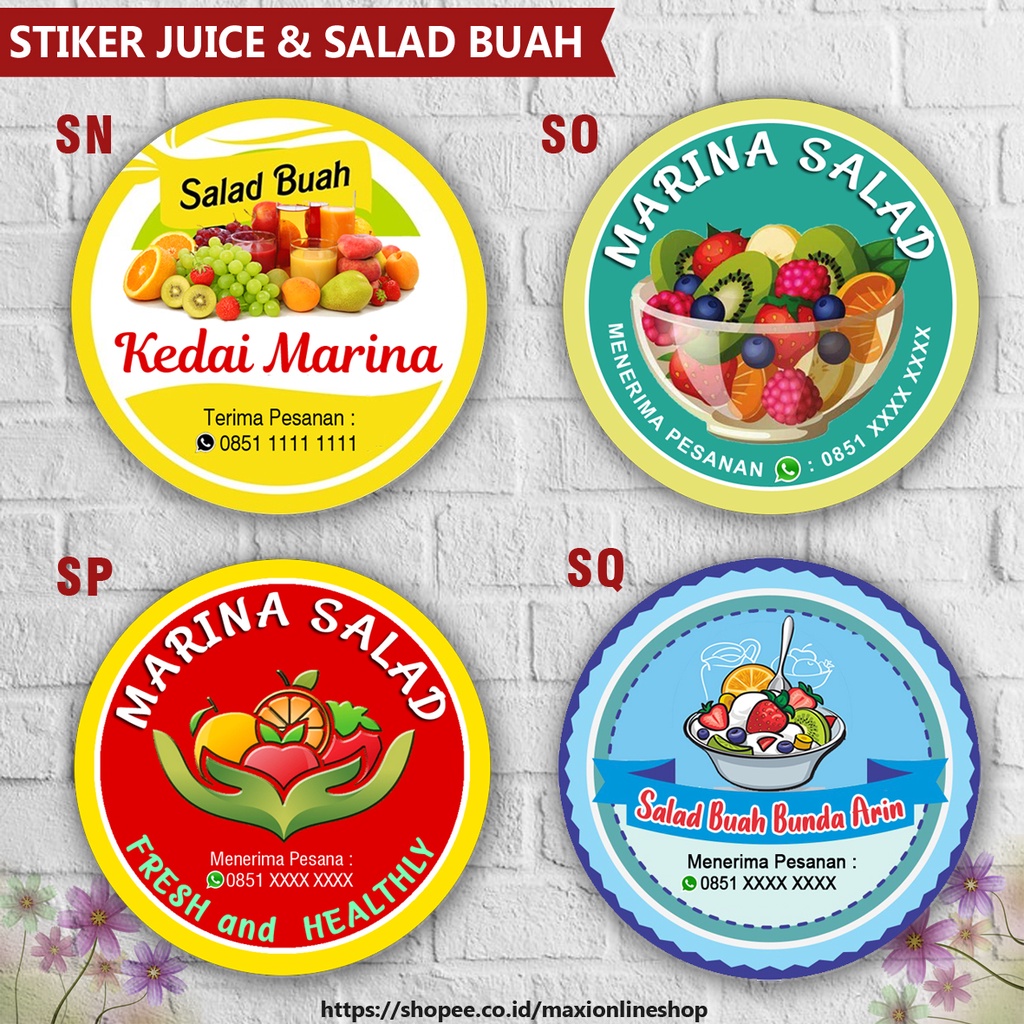 Jual Desain dan Cetak Label Sticker Logo Makanan Snack Salad Buah Tahan ...