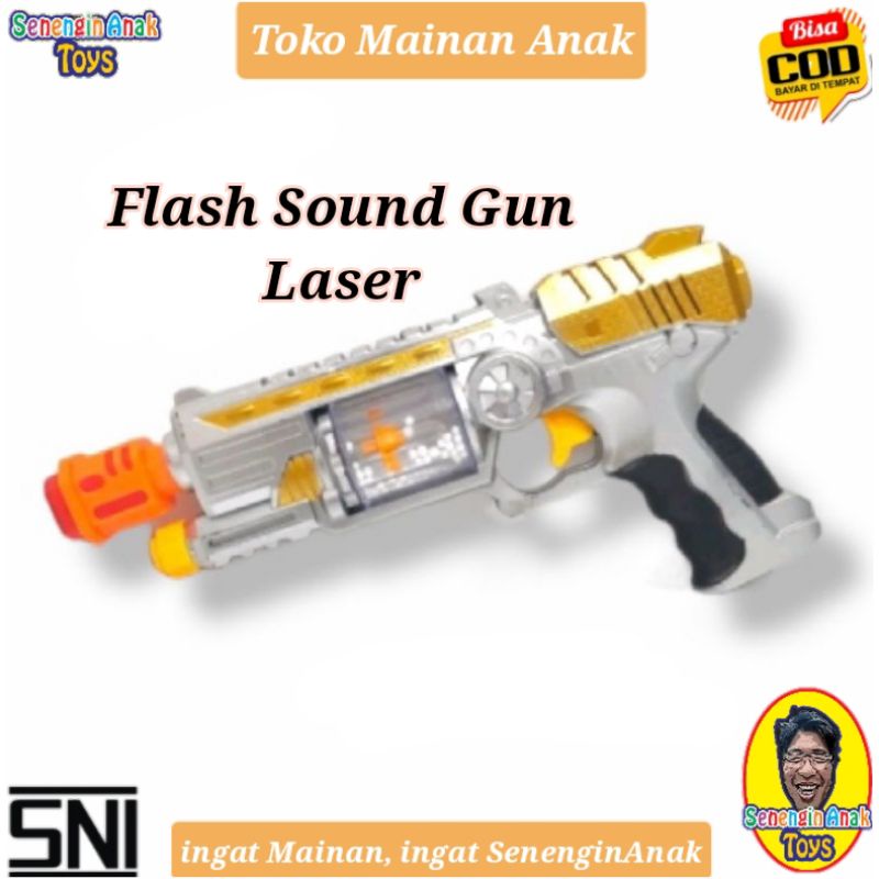 Jual Mainan pistol Tembakan Laser MURAH Lampu Suara LED Flash Sound Gun ...