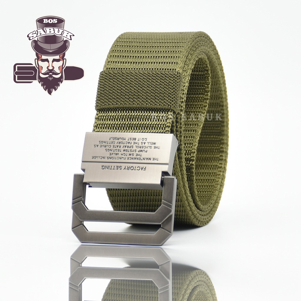 Jual Ikat Pinggang Pria Canvas Buckle Belt Craftman Gesper Tactical Sabuk NYLON Double Ring ...
