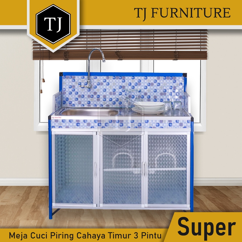 Jual Cahaya Timur Meja Wastafel Cuci Piring Dengan Rak Piring Kaca Es 3 ...