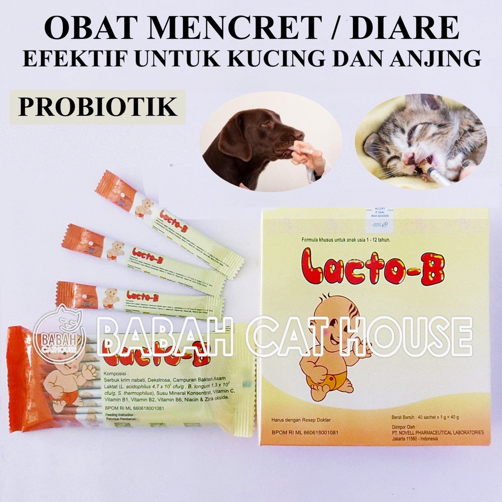 Jual LACTO-B PROBIOTIK Obat Kucing Anak Anjing Sakit Mencret Diare ...