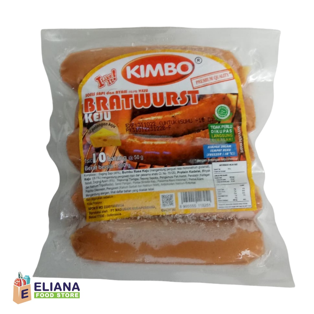 Jual KIMBO MINI BRATWURST KEJU ISI 10 / KIMBO SOSIS KEJU / BEEF CHEESE ...