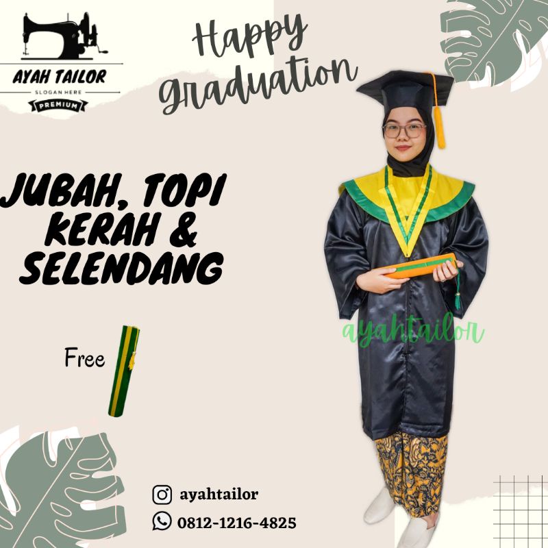 Jual BAJU TOGA JUBAH WISUDA DEWASA SMA SMK SARJANA FREE TABUNG WISUDA | Shopee Indonesia