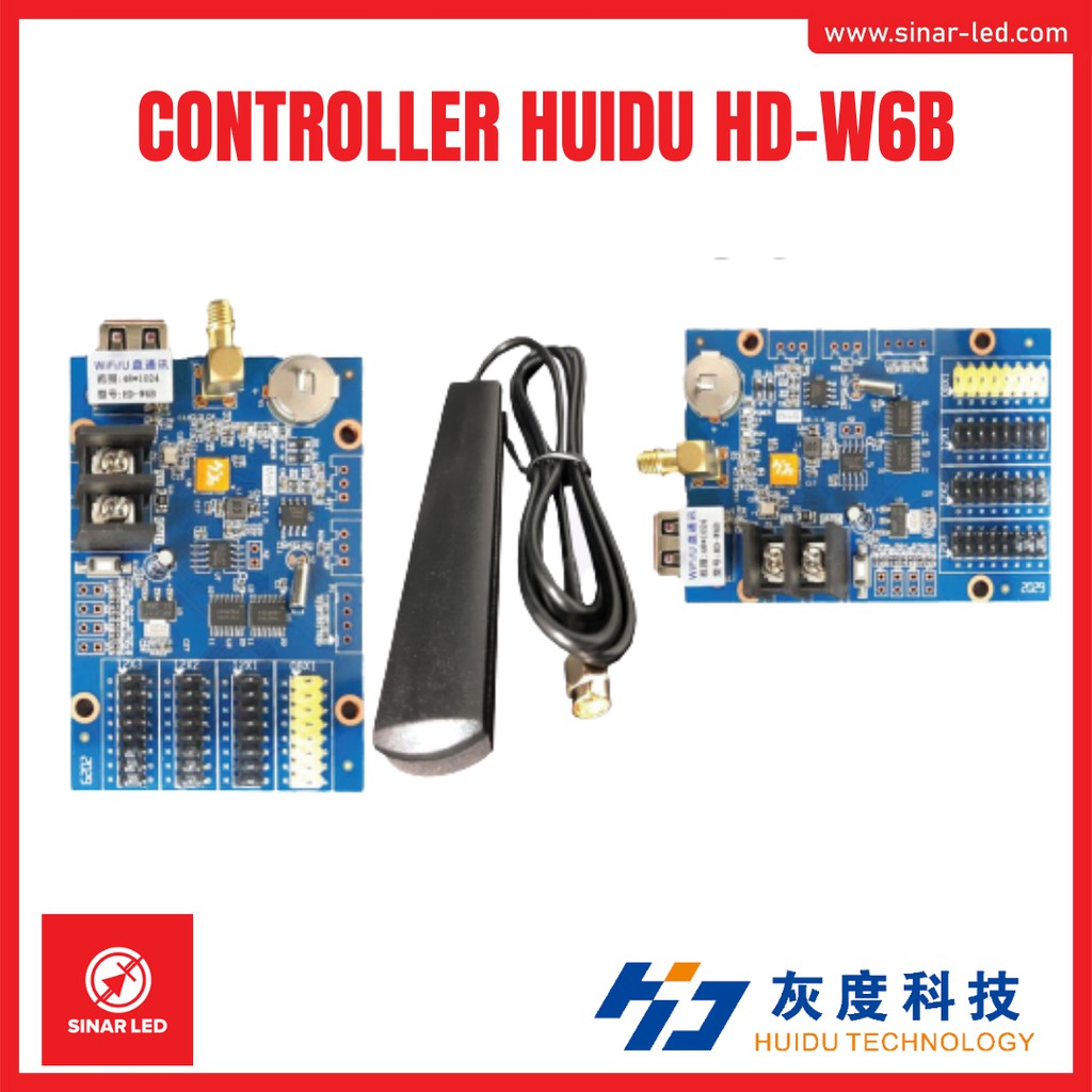 Jual Controller Huidu HD-W6B HD W6B Wifi USB Antena Antenna Panel Module Modul LED P10 Running ...