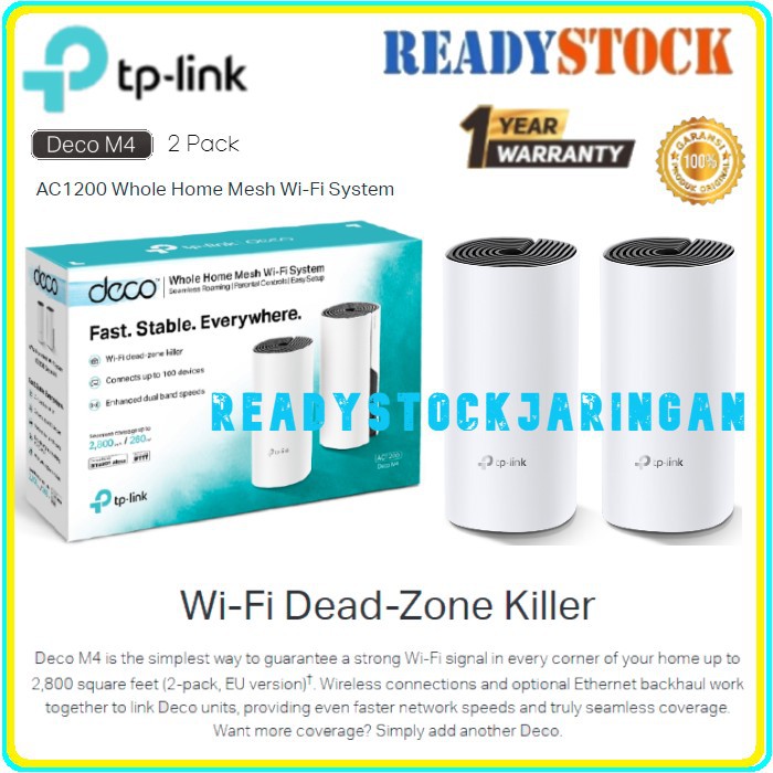 Jual TP LINK Deco M4 (2 Pack) AC1200 Whole Home Mesh Wi-Fi System ...