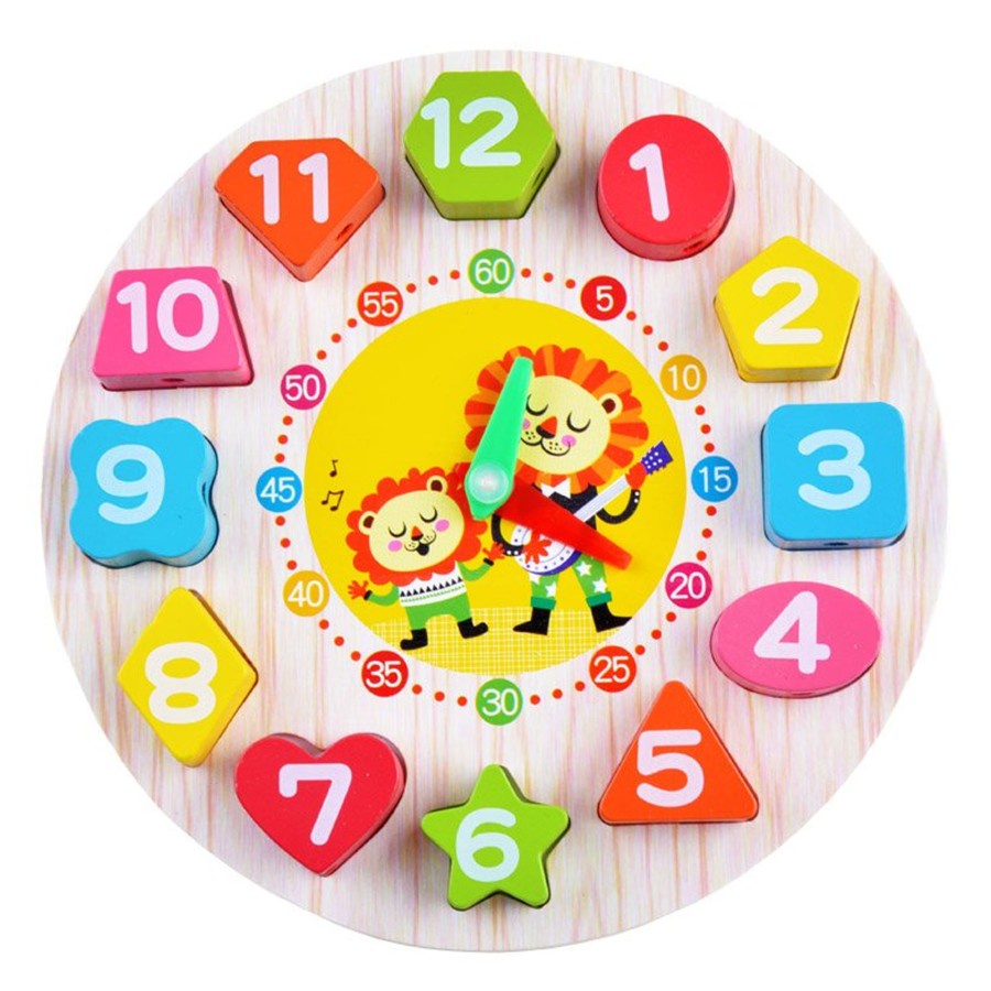 Jual Mainan Edukasi Anak Jam Kayu Seton Clock MQ003 Wooden Puzzle ...