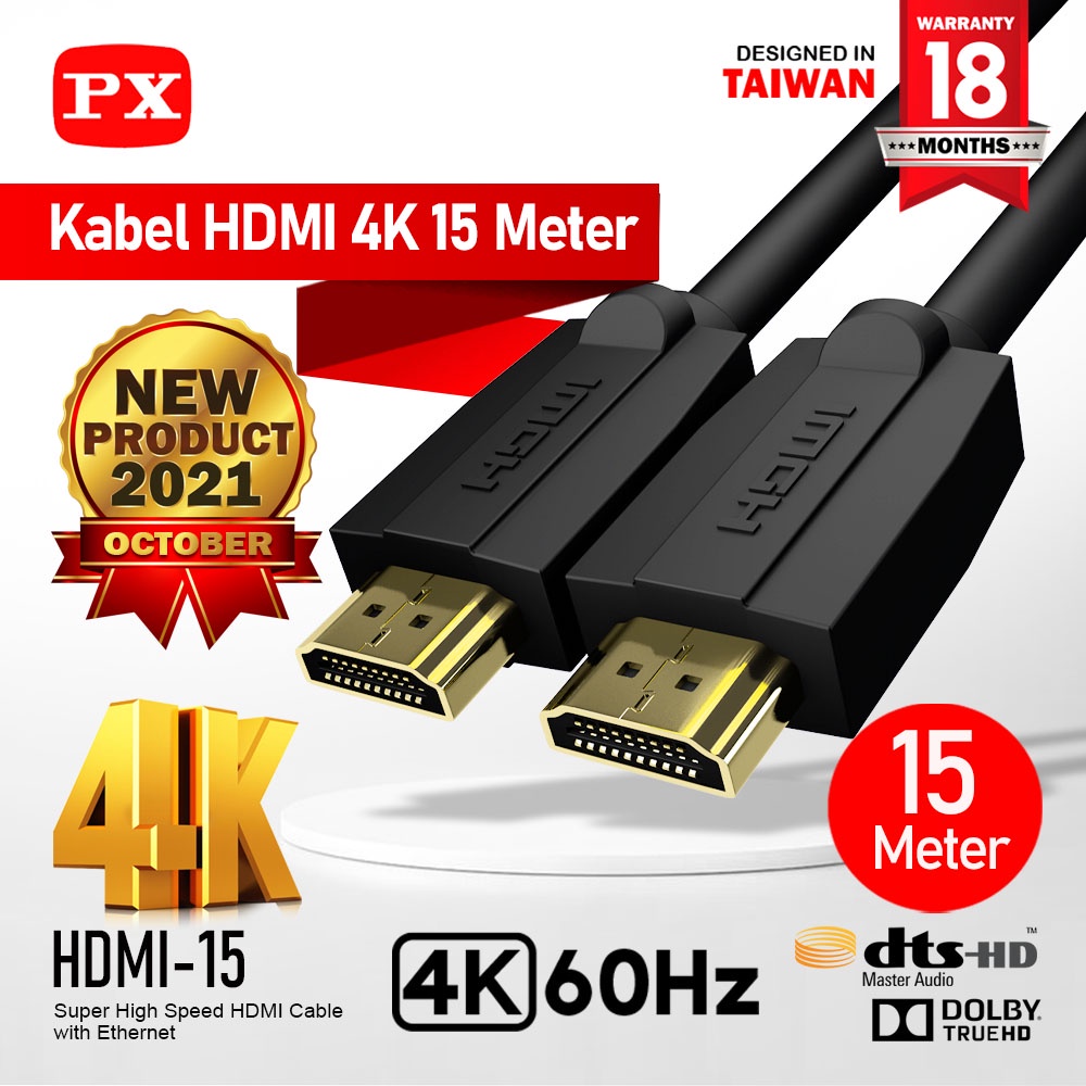 Jual Kabel HDMI 4K Ultra HD HDR ARC High Speed Quality 15 Meter PX HDMI-15 | Shopee Indonesia