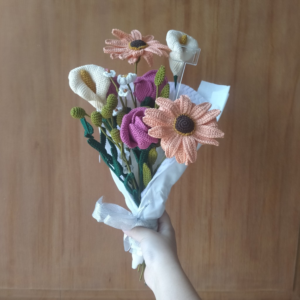 Jual Buket Bunga Tangkai Rajut/ Wol Untuk Graduation, hadiah (dijual ...