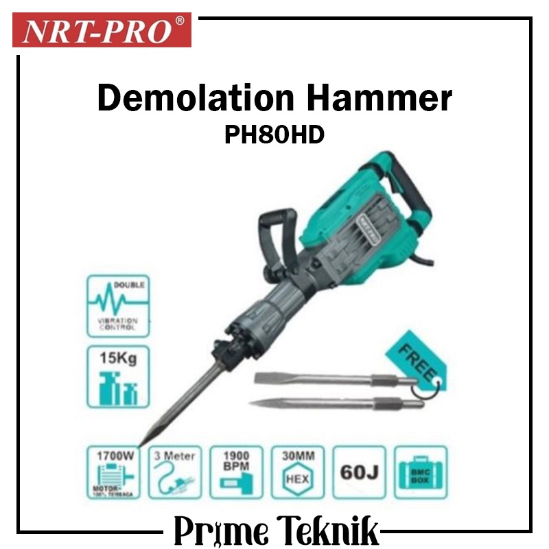 Jual Demolition Jack Hammer Drill NRT PRO PH 80 HD Mesin Bobok Beton Tembok PH80 HD | Shopee ...