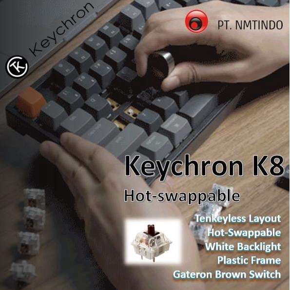 Jual Keychron K8 Hot-swappable Brown Switch White Backlight Plastic ...