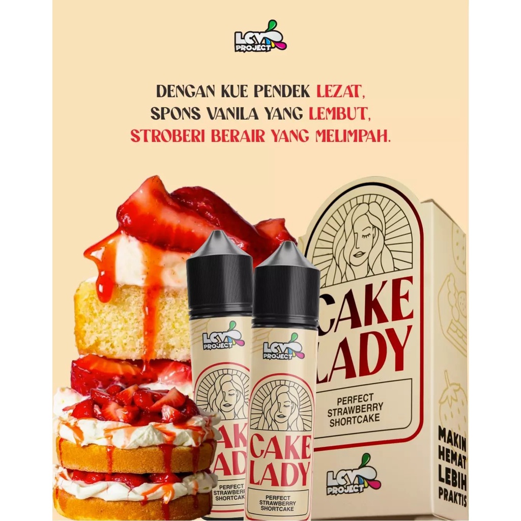 Jual [FREEBASE 60ML] CAKE LADY PERFECT STRAWBERRY SHORTCAKE BY LCV JUICE [HARGA SATUAN] | Shopee ...