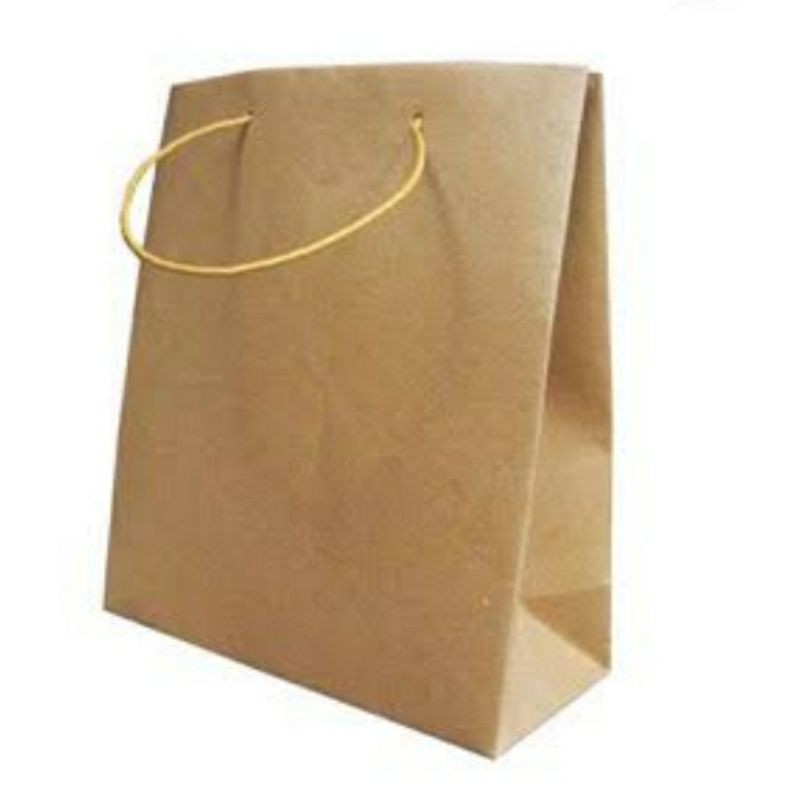 Jual PAPER BAG POLOS KRAFT UK 27 * 9 * 34 ISI 20 PCS | Shopee Indonesia
