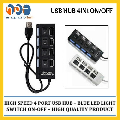 Jual HANDPHONETIAM Usb Hub Saklar 4 Port Output on/off 4in1 High Speed Usb Hub 4 in 1 | Shopee ...