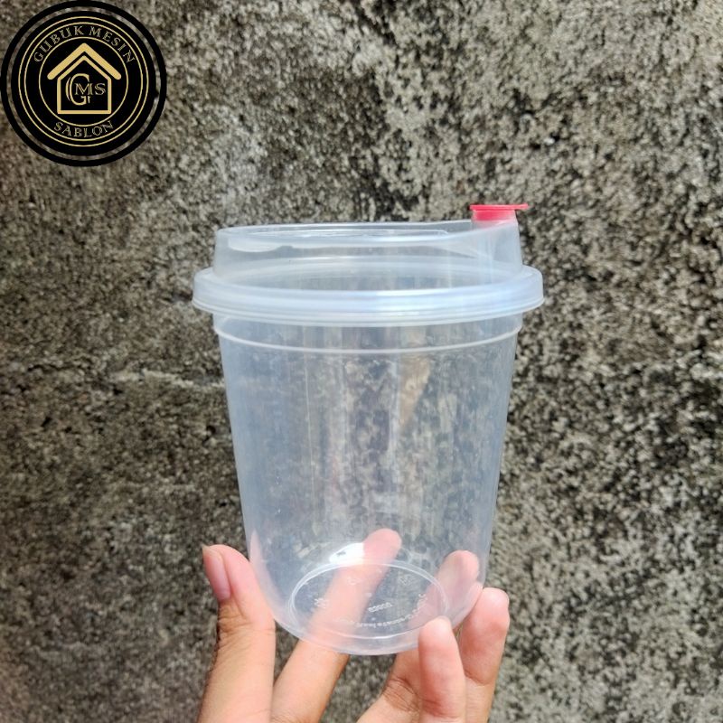 Jual Injection Cup + Lid Bening dan Stopper 380ml / 12oz oval @25 ...