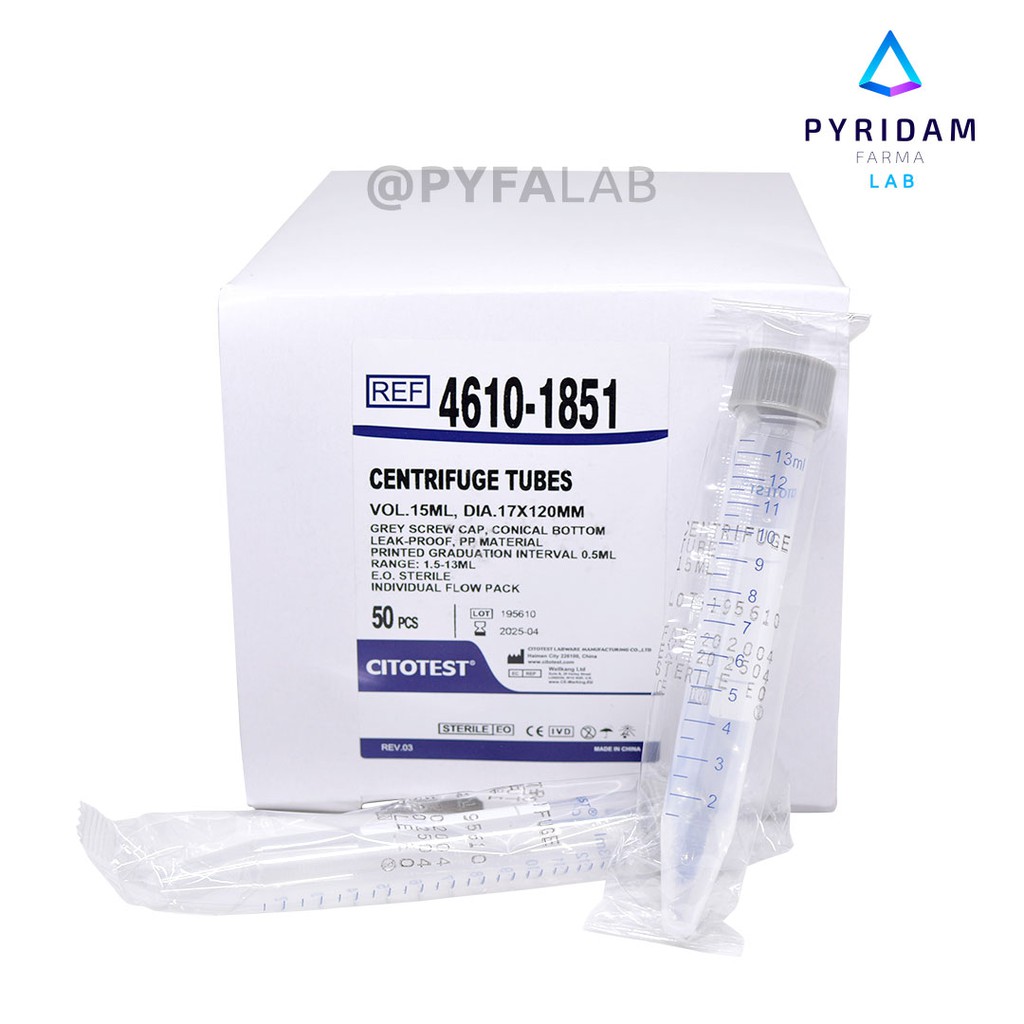 Jual Citotest Centrifuge Tube 15 Sterile (50pcs) | Shopee Indonesia