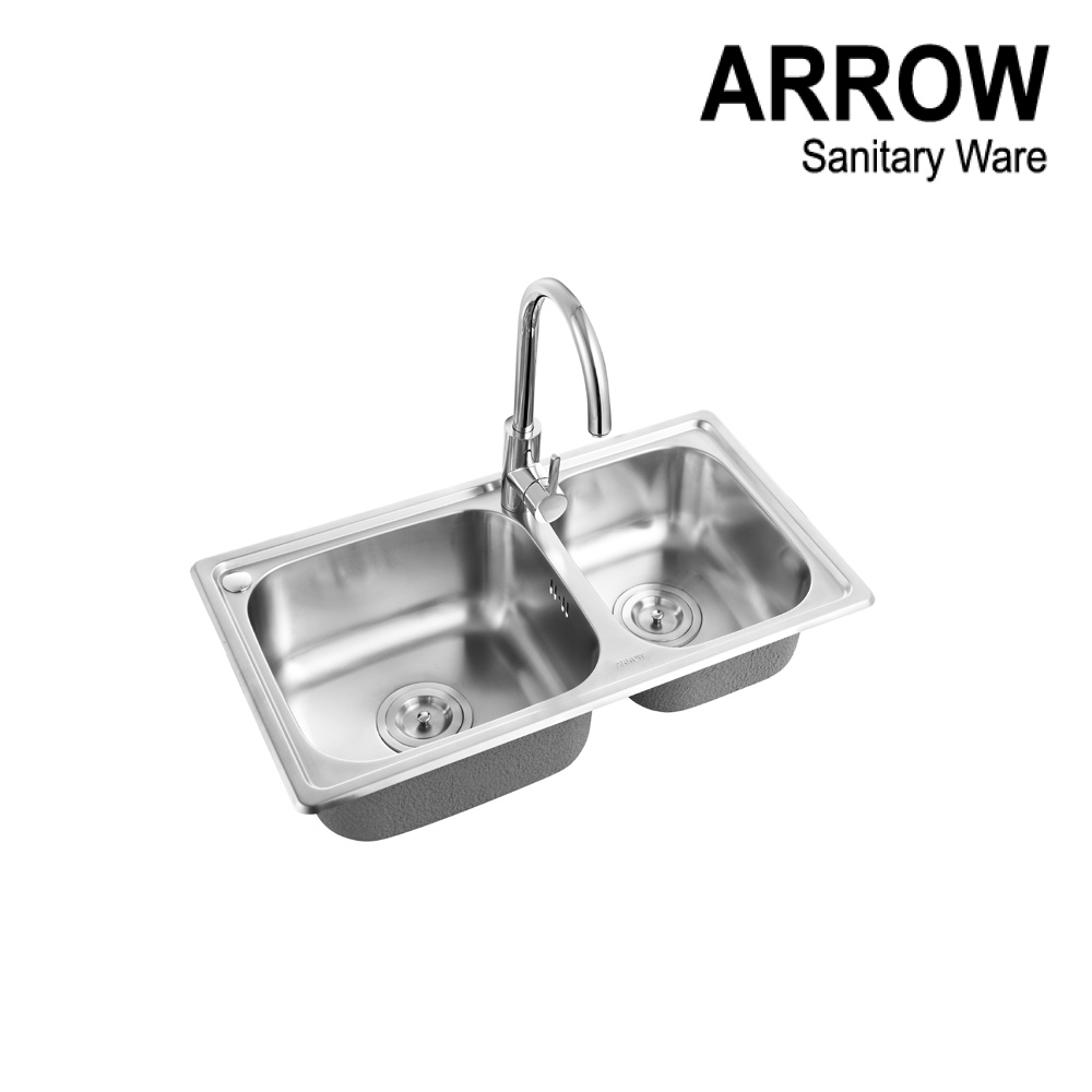 Jual Arrow Kitchen Sink ASC2L7001 | Gratis Kran Wastafel | Kamarmandiku ...