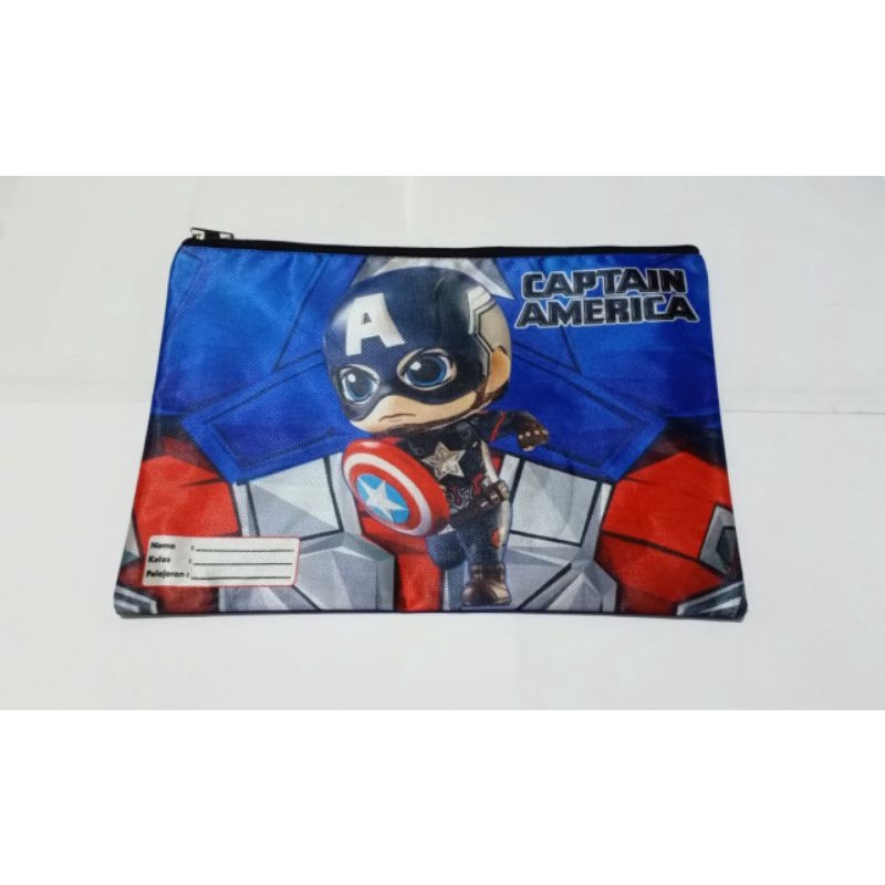 Jual Map Buku Captain America - Tempat Buku - Map Zipper | Shopee Indonesia