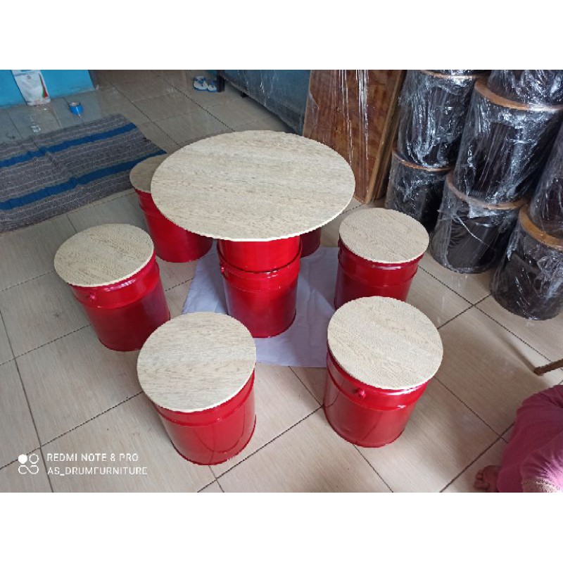 Jual kursi dan meja kaleng finishing sticker | Shopee Indonesia