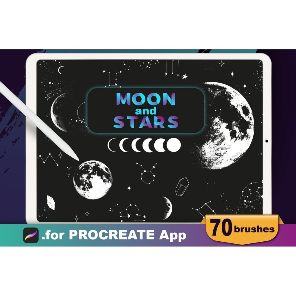 Jual Procreate Brush - Procreate Brushes Moon and Stars Brushset ...