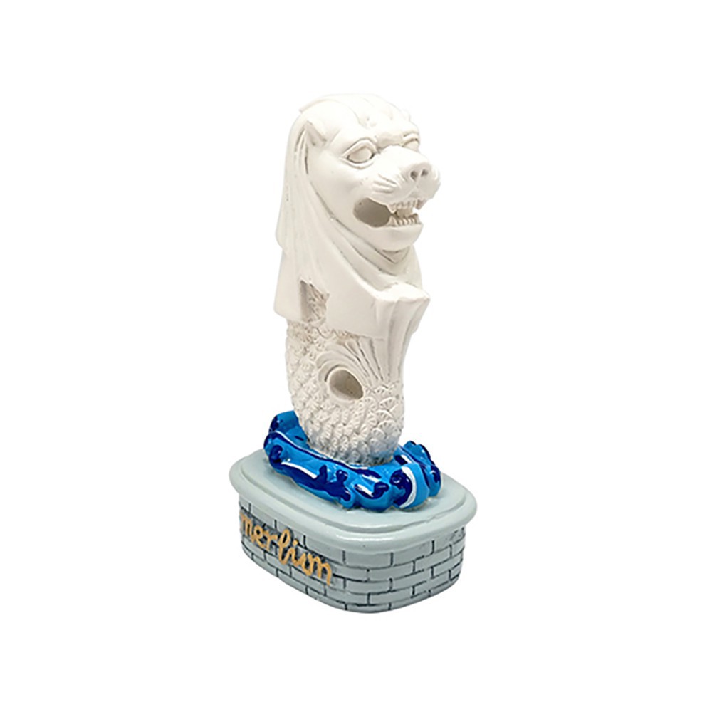 Jual 7" White Merlion Statue with Blue Wave Base | Shopee Indonesia