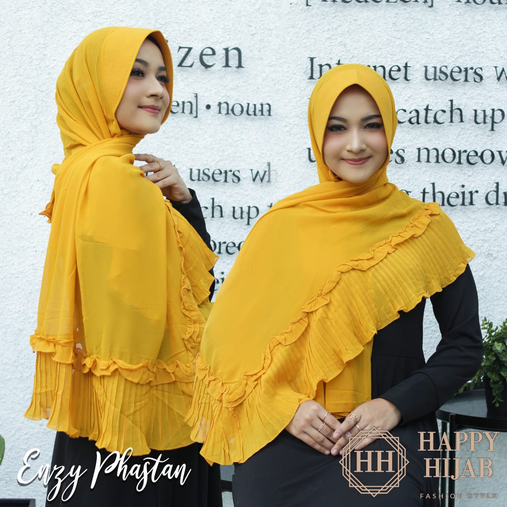 Jual Jilbab Pashmina Tali Enzy Phastan Ori Happy Hijab BY QOID | Shopee ...