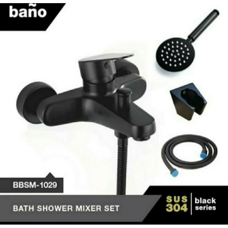 Jual KRAN BAKIP + SHOWER HITAM BBSM-1029 BANO/ KRAN SET BATHUB/ KRAN ...