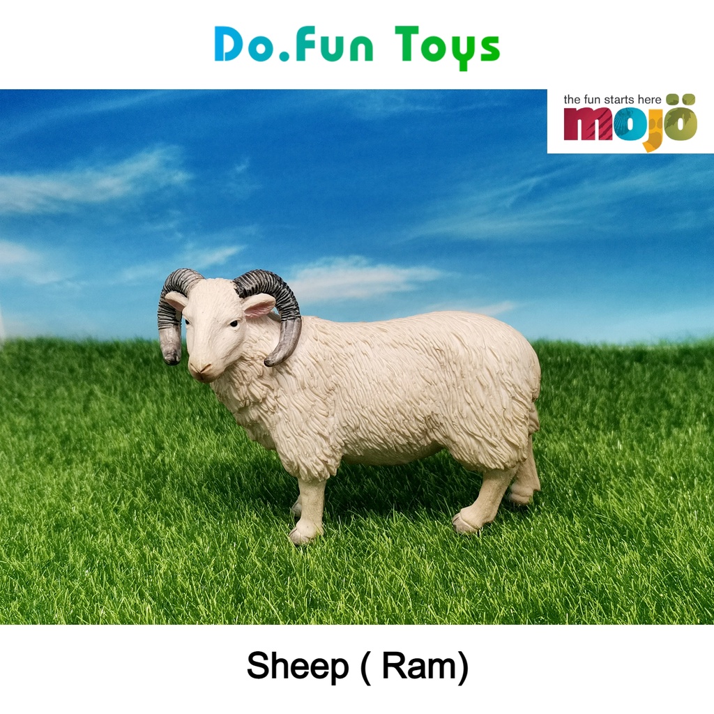 Jual MOJO Animal Figurine | SHEEP RAM / Mainan Miniatur Binatang Domba ...