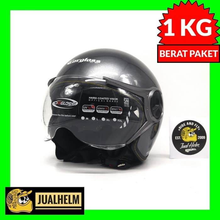 Jual Helm Cargloss YR Anchore Grey (Half Face/Helm Retro/Classic/Klasik ...