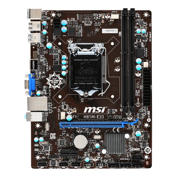 Jual Paket Motherboard MSI H81M-E33 + Processor G3240 + Ram DDR3 8GB ...