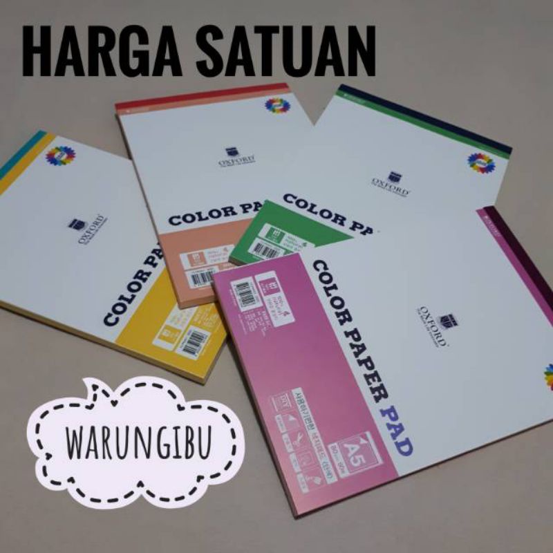 Jual OXFORD COLOR PAPER NOTEPAD BUKU MEMO NOTES POLOS KERTAS WARNA ...