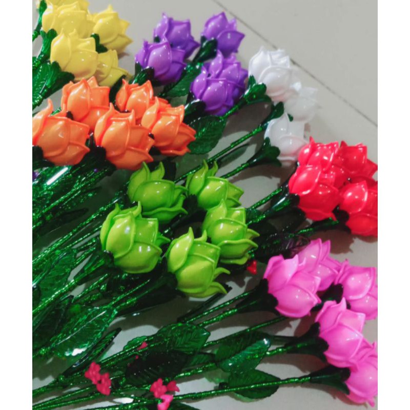 Jual (COD) Harga 1 tangkai Mawar Sekop Akrilik / Bunga Hias Artificial ...