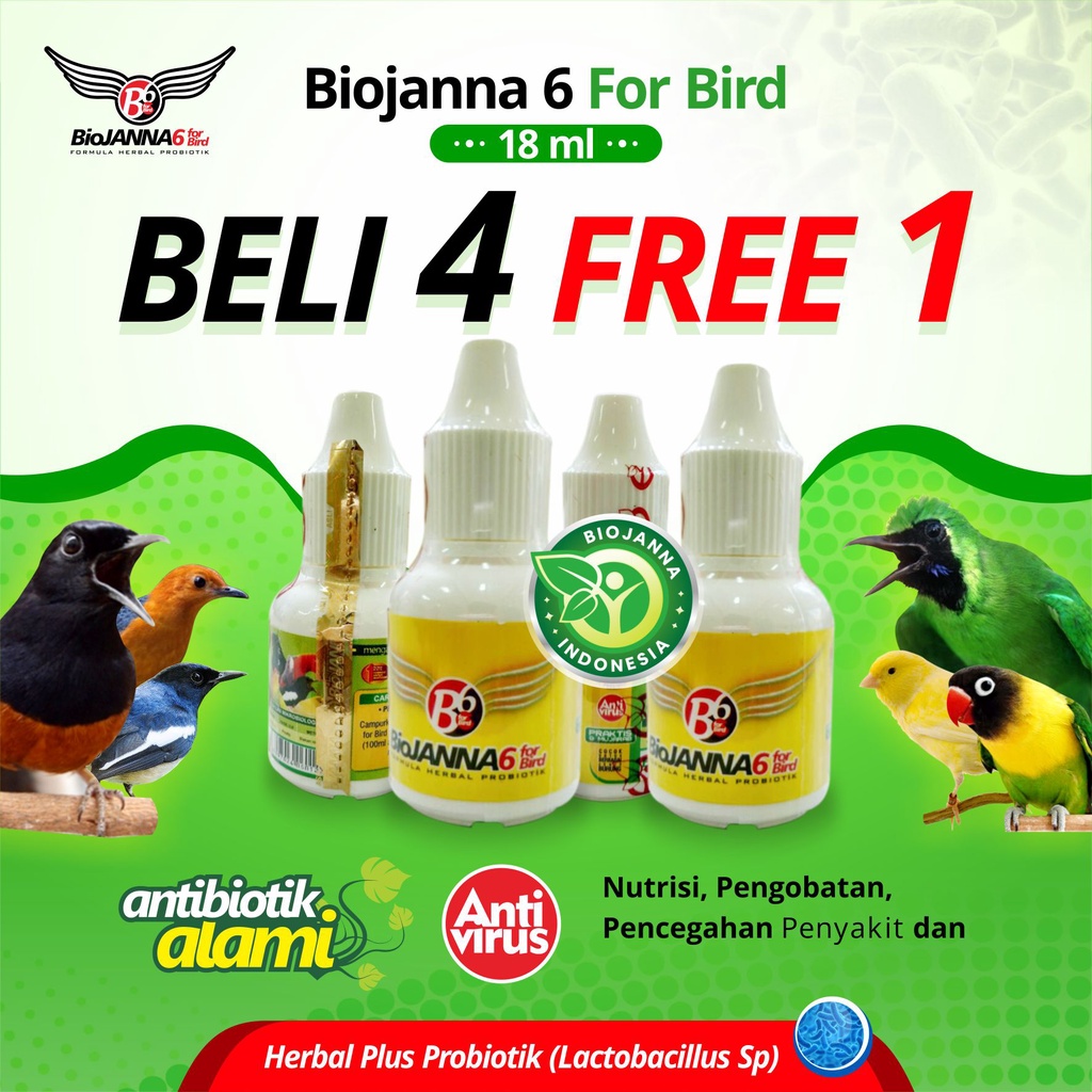 Jual Biojanna 6 Tetes 18 ml | Obat Burung | Vitamin Burung | Nutrisi ...