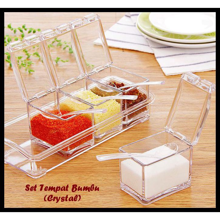 Jual SET TEMPAT BUMBU (CRYSTAL) | Shopee Indonesia