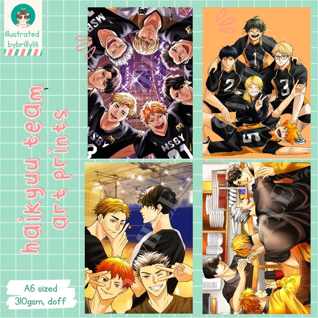 Jual Haikyuu Team Series Art Prints / Postcard / MSBY Black Jackal (by ...