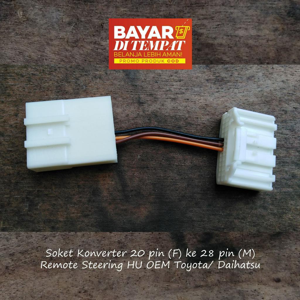 Jual Konverter Soket Remote Steer Remot Stir Toyota Daihatsu 20 pin ke 28 pin | Shopee Indonesia