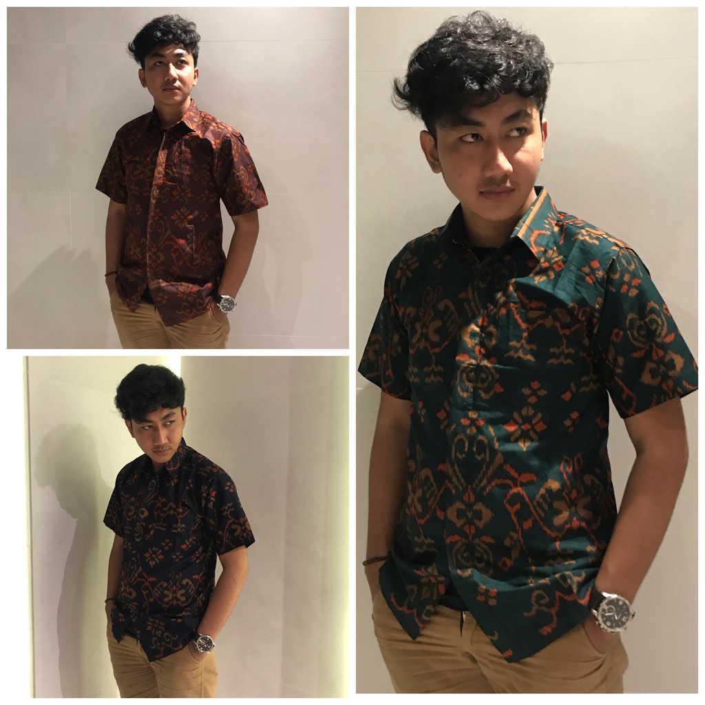 Jual Kemeja endek pria tangan pendek / Baju batik endek | Shopee Indonesia