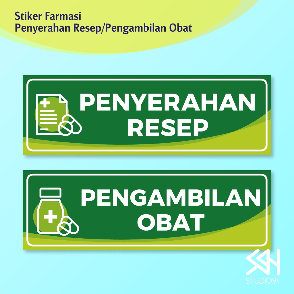 Jual Sticker Sign Farmasi Stiker Penyerahan Pengambilan Resep Obat ...