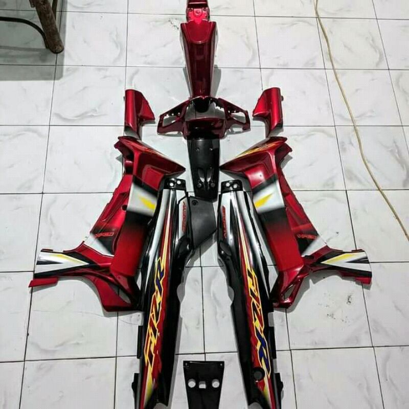 Jual cover bodi body halus fullset yamaha fiz r fizr 1998-2000 merah ...