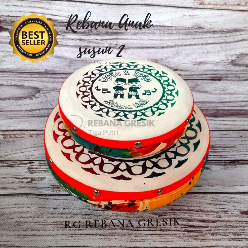 Jual rebana anak ukuran susun 2 rebana mainan anak rebana murah banjari ...