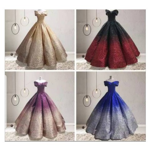 Jual gaun ombre glitter - baju pesta - dress pesta - dress mc - dress ...