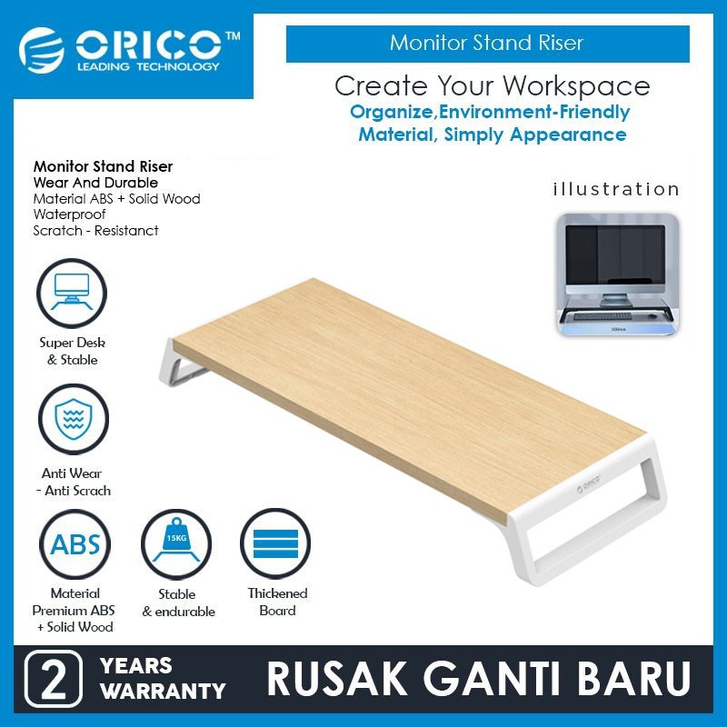 Jual ORICO HSQ-M1 Monitor Stand Riser Wooden | Shopee Indonesia